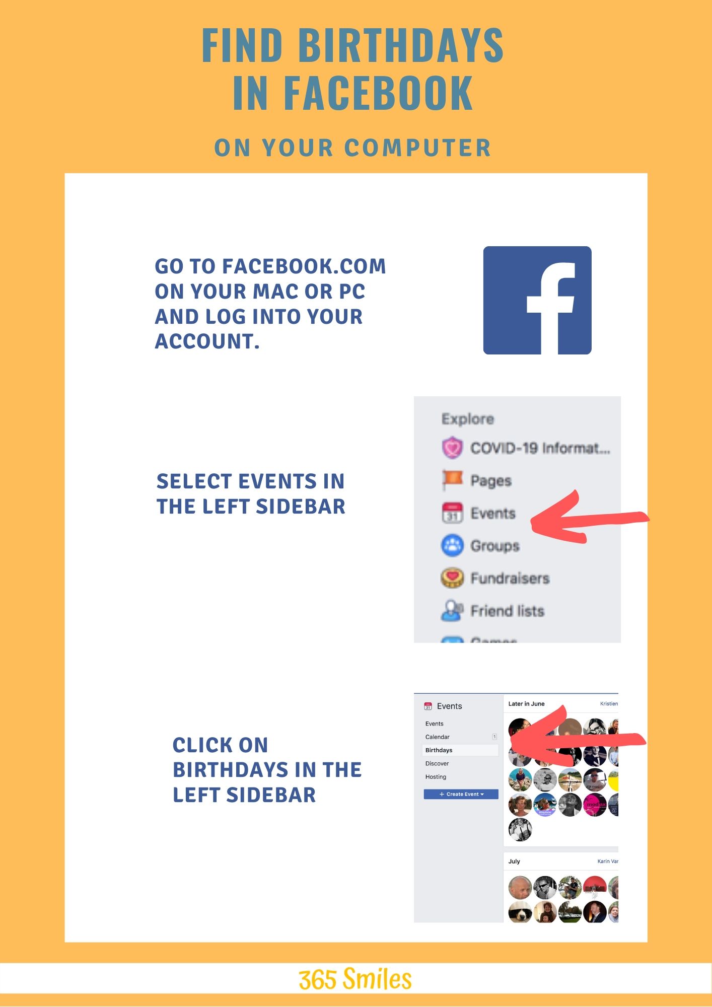 Remember the birthdays of your friends - 365 Smiles