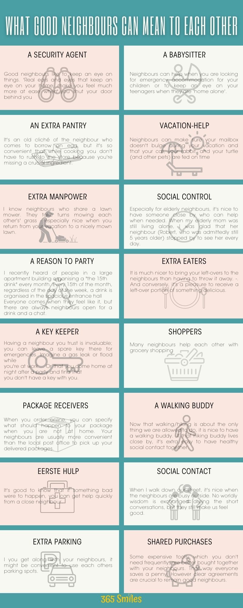 Invite your neighbours for a drink - 365 Smiles